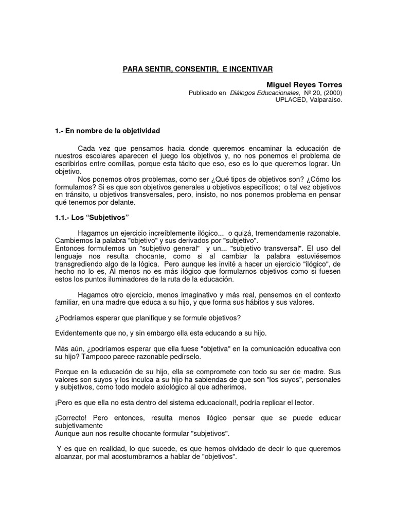 Para Sentir Consentir e Incentivar | PDF | Amor | Aprendizaje