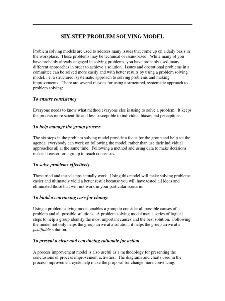 Problemsolvingmodel | PDF | Decision Making | Cognition
