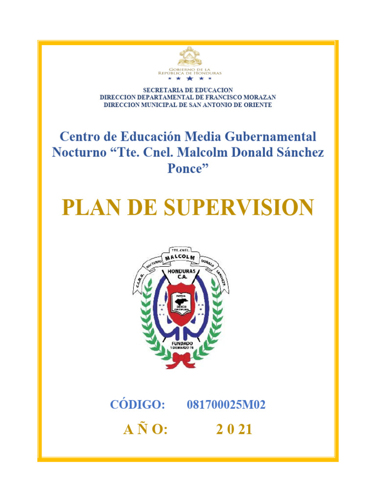 Plan de Supervisión 2021 | PDF | Maestros | Enseñando
