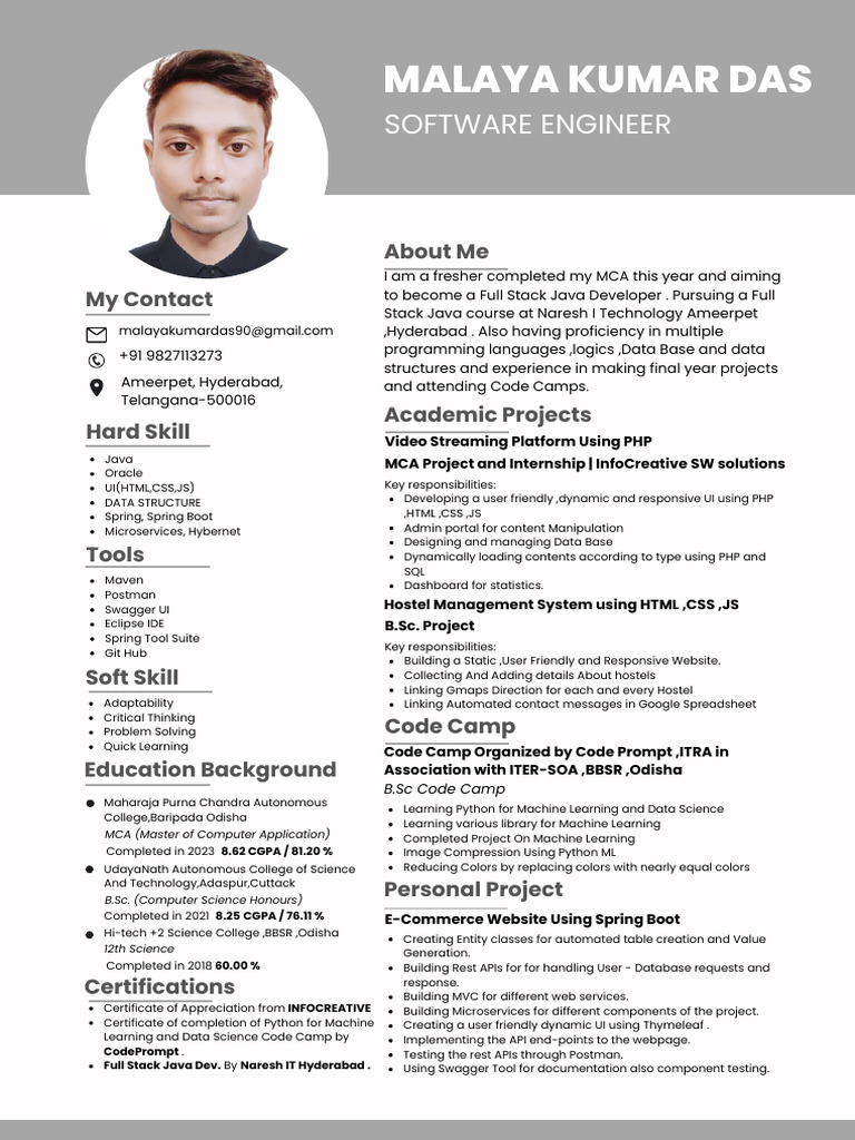 Resume Malaya | PDF | Java (Programming Language) | Databases