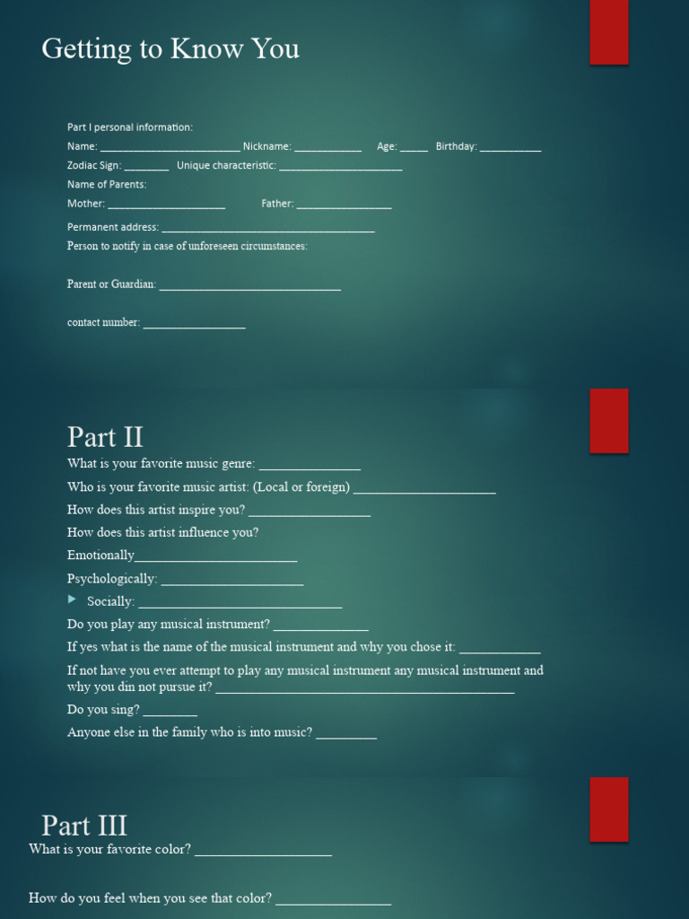 Getting To Know You | PDF | Career & Growth