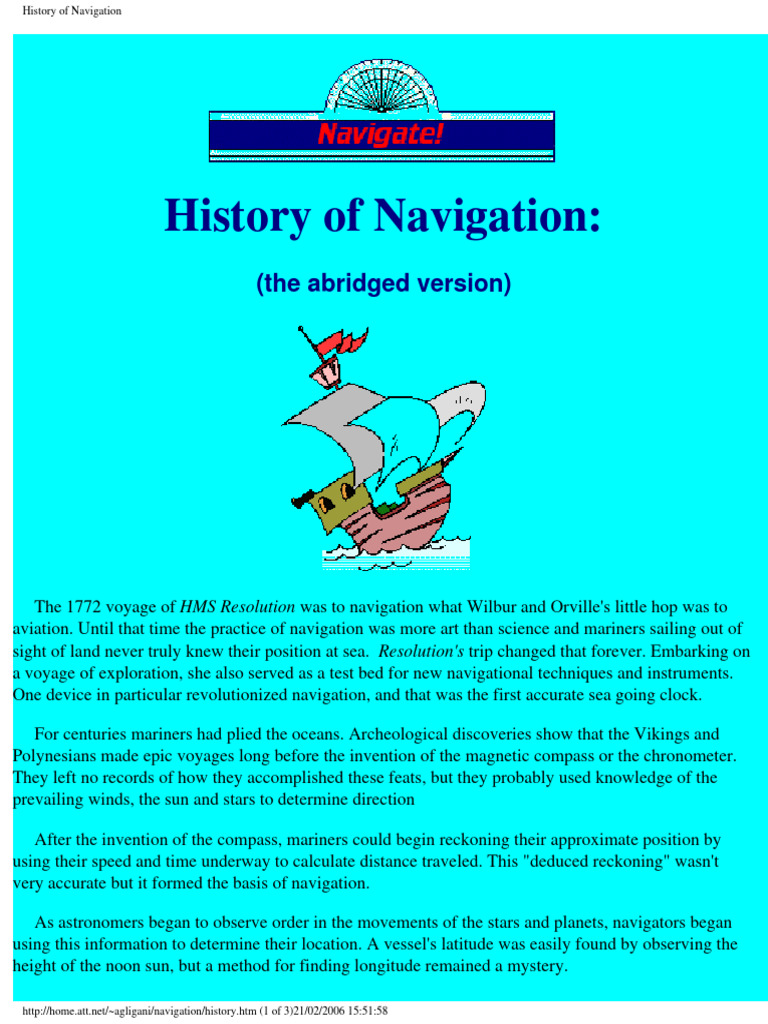 History of Navigation | PDF | Navigation | Longitude