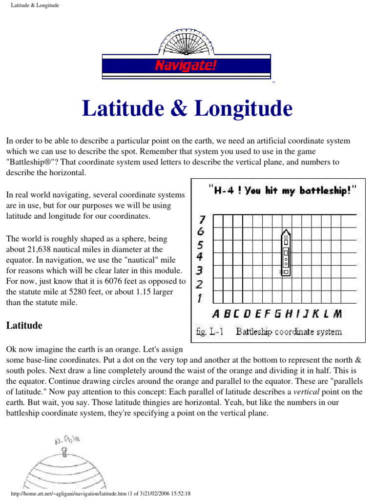Latitude & Longitude | PDF | Latitude | Longitude
