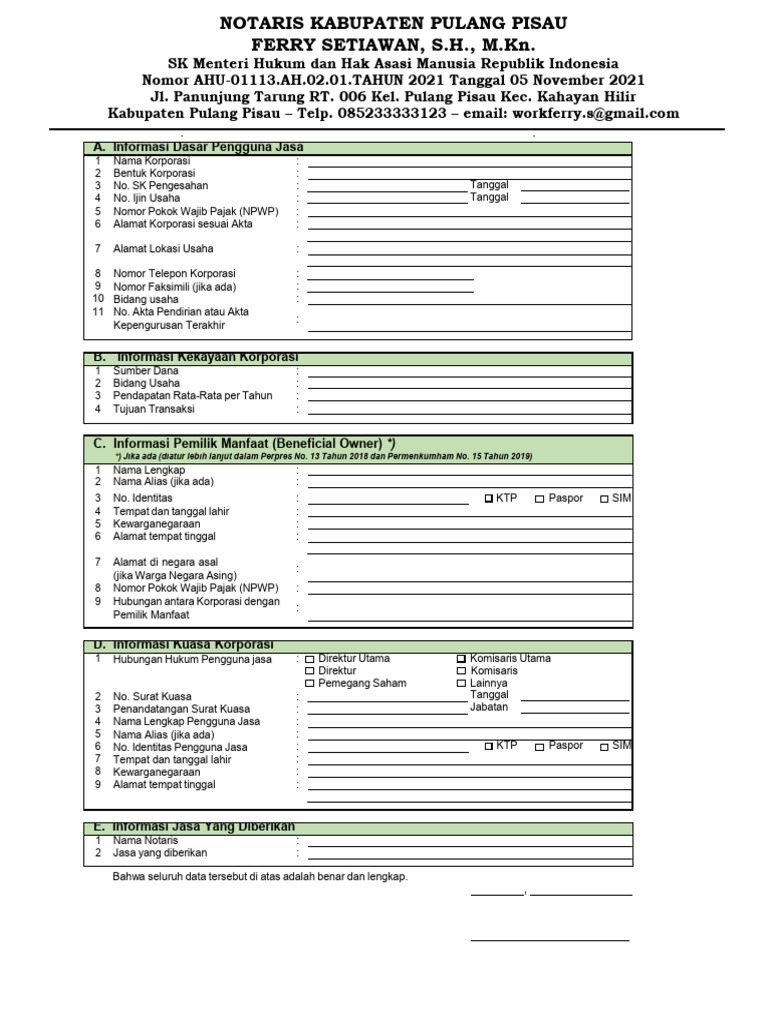 Form CDD Korporasi | PDF