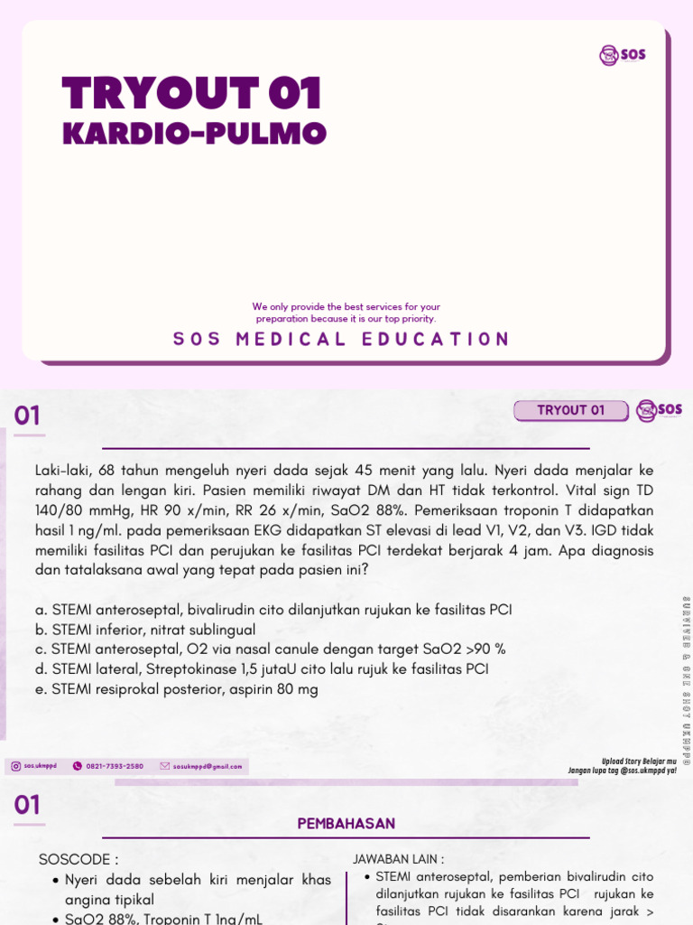 Tryout 01 Kardio-Pulmo | PDF