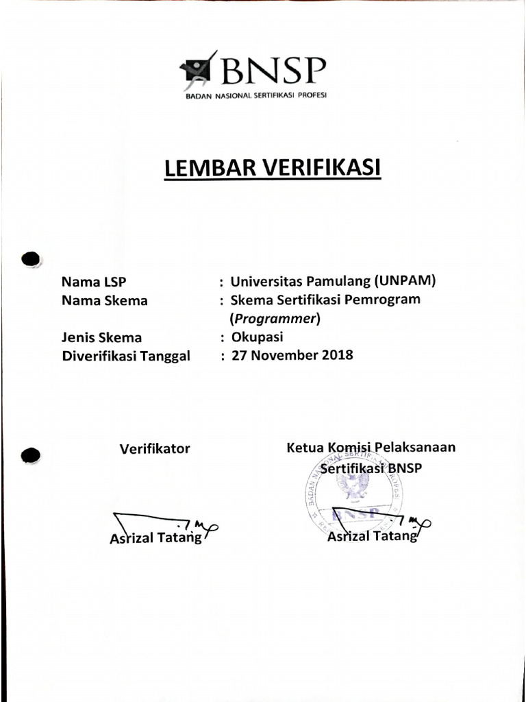 Bukti Verifikasi Skema | PDF