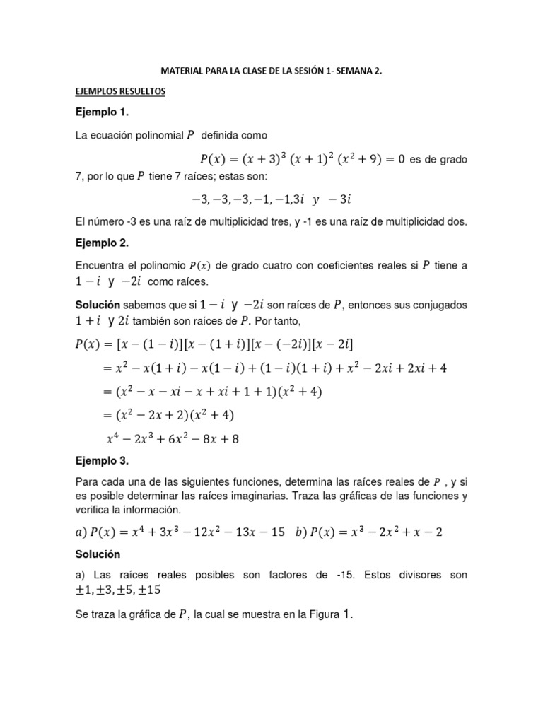 Ejercicios Resueltos de Soluciones Complejas-Semana 2 | PDF | Ecuaciones | Algoritmos