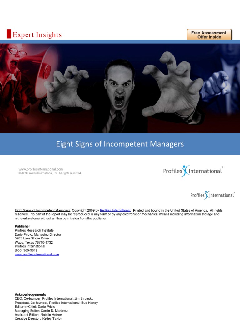 8 Signs of Incompetent Managers | PDF | Career & Growth