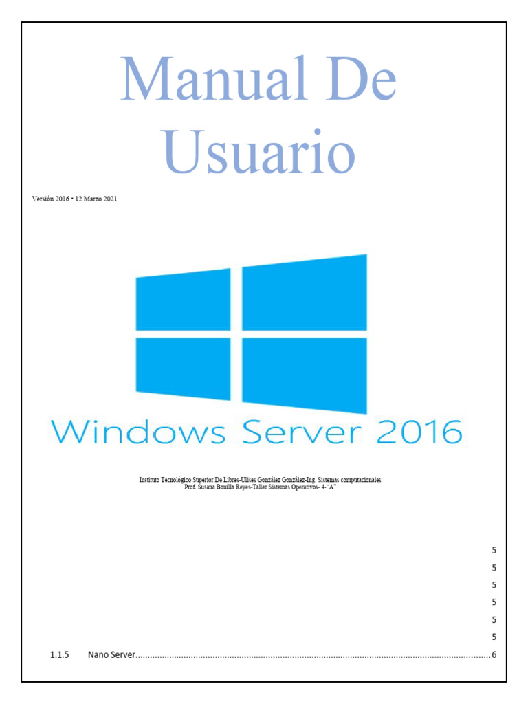 Manual de Windows Server 2016 PDF | PDF | Windows Server 2008 ...