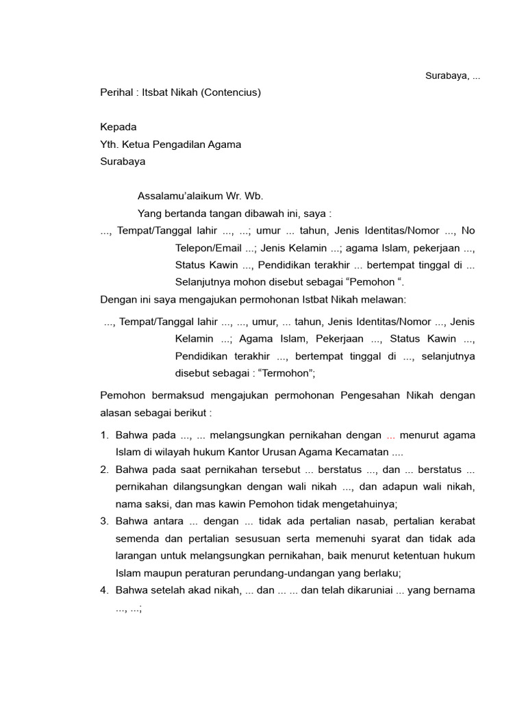 Permohonan Isbat Nikah | PDF