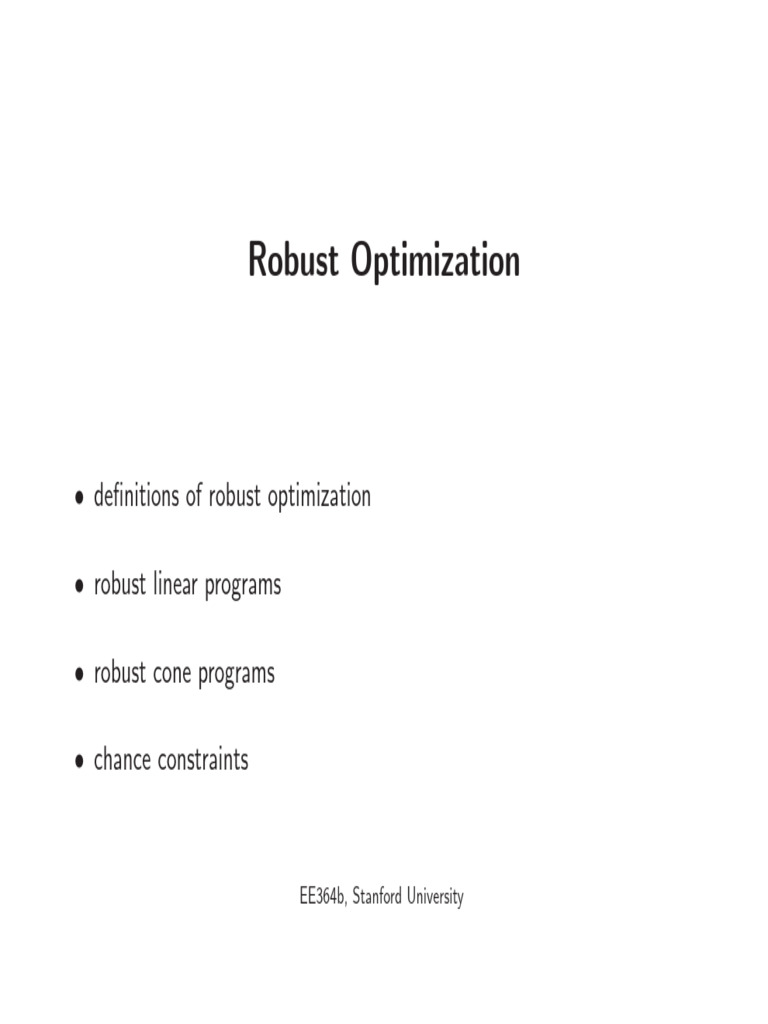 Robust Slides | PDF | Linear Programming | Mathematical Optimization