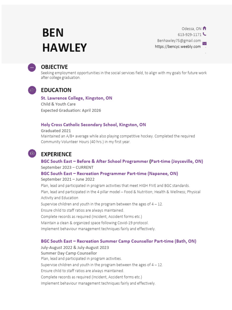 ben hawley resume - 2024 pdf | PDF