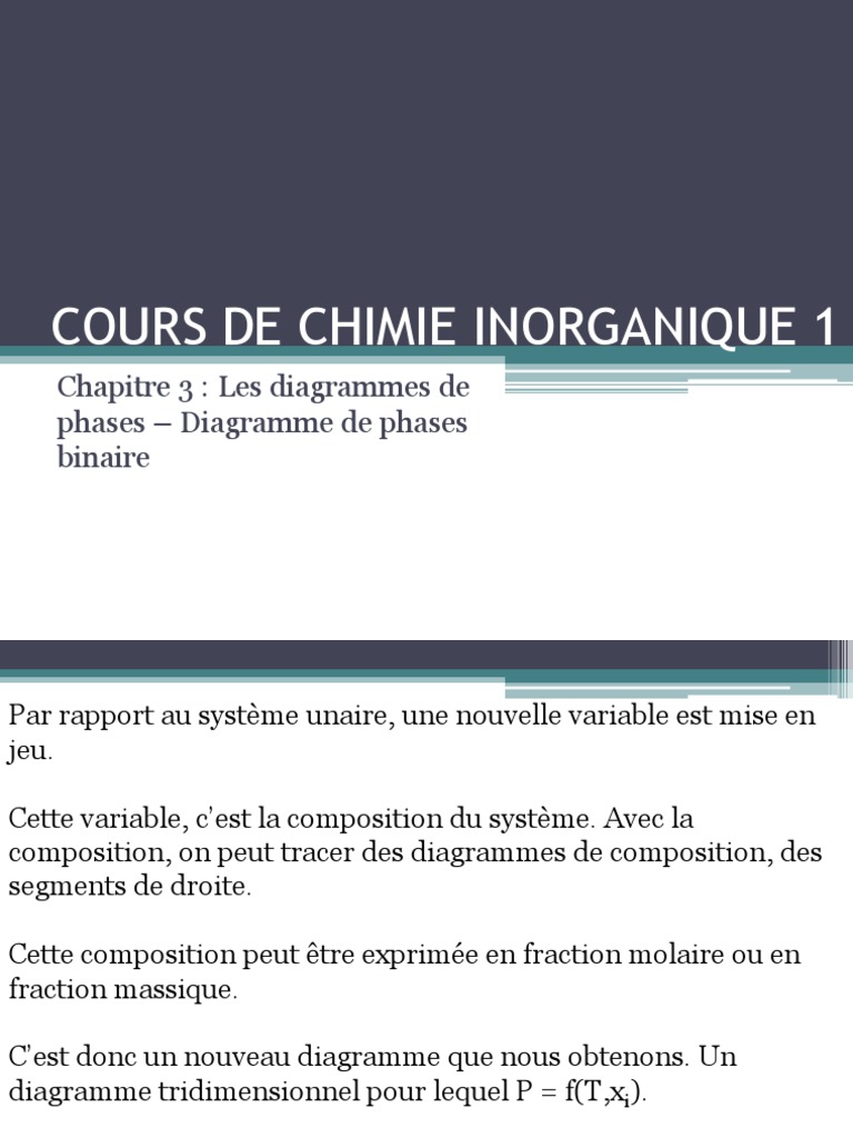 Les Diagrammes de Phases Binaires | PDF | Diagramme de phase | Alliage