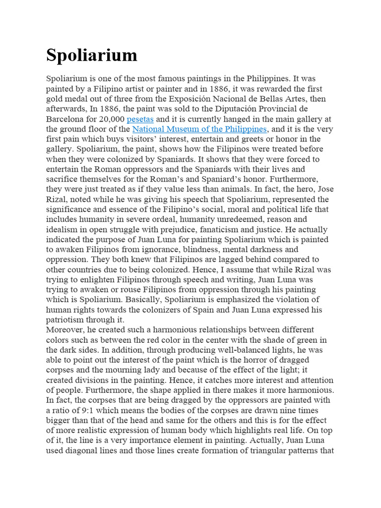 Spoliarium Description | PDF