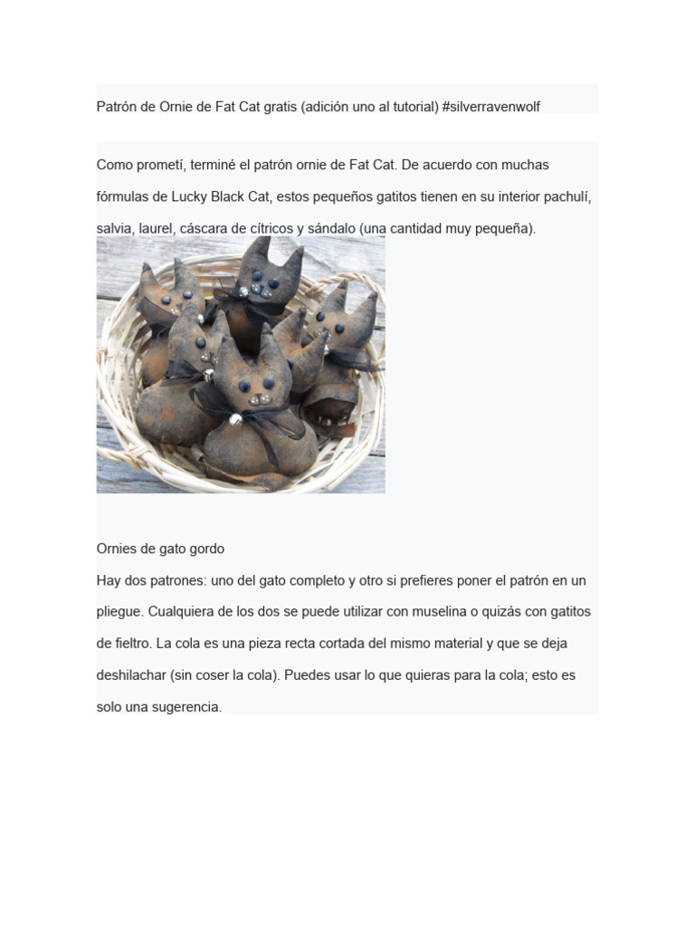 Patrón de Ornie de Fat Cat Gratis | PDF | Muñecas