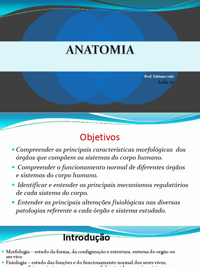 Anatomia Aula 01 | PDF | Anatomia | Corpo humano