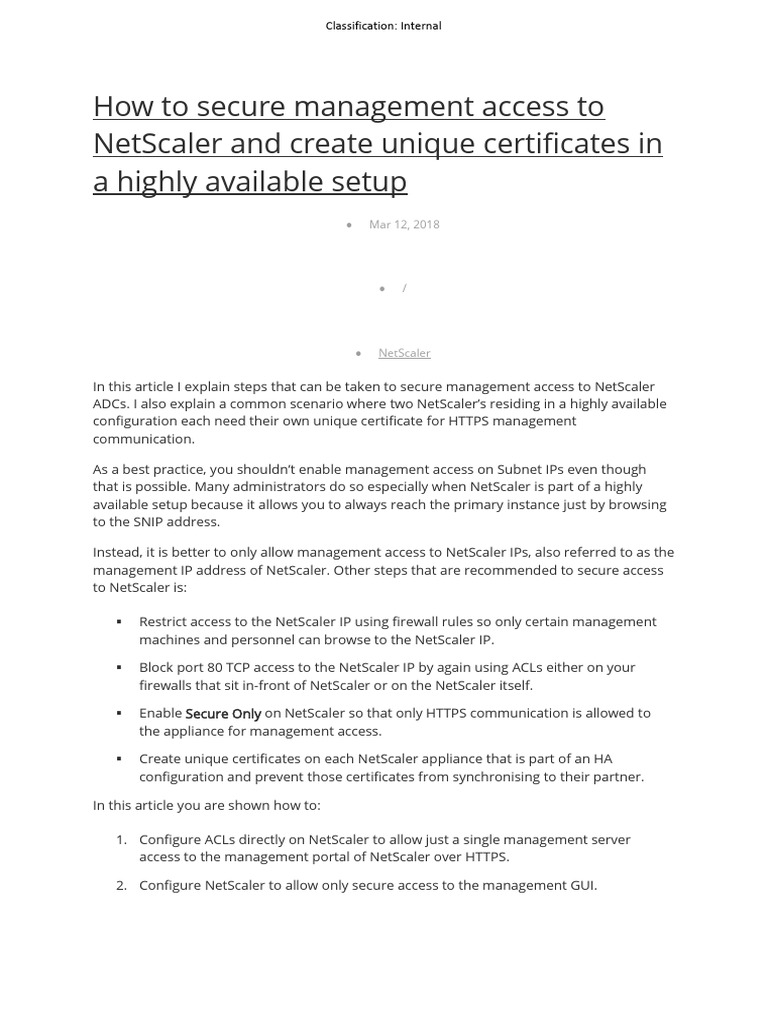 Net Scaler | PDF | Public Key Certificate | Internet Protocols