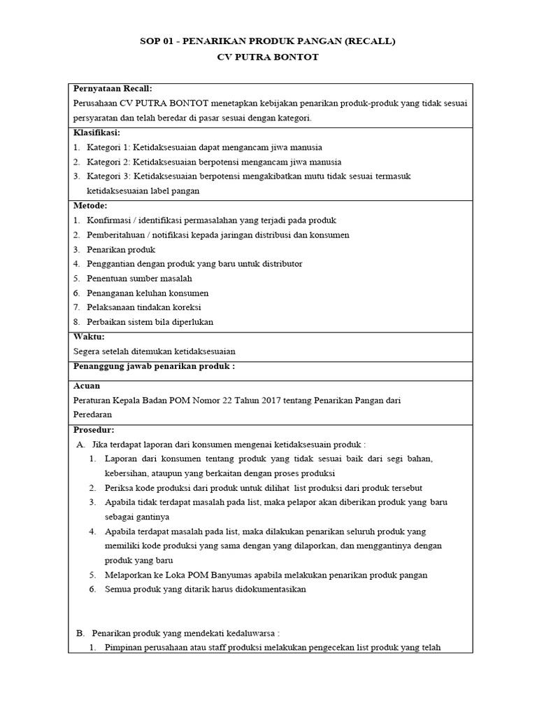 Panduan Mutu-Sop | PDF