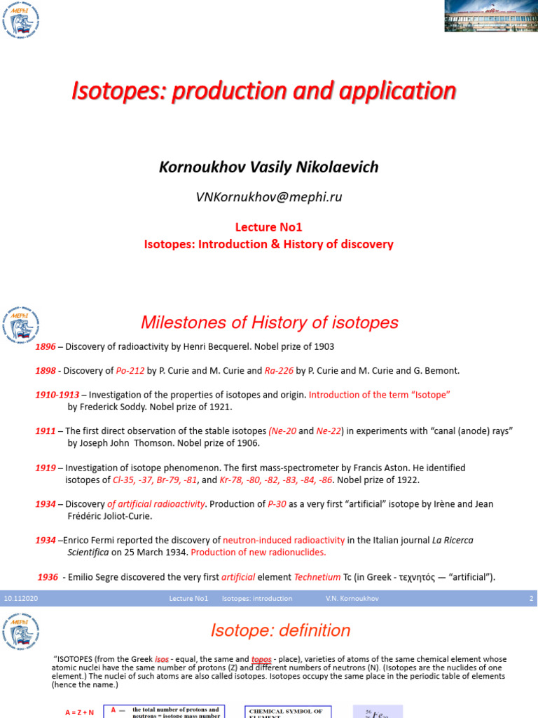 Isotope Discovery and Properties Overview | PDF | Isotope | Atomic Nucleus