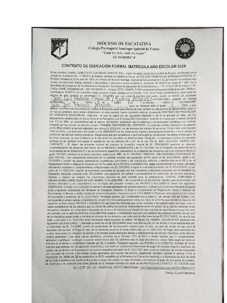 Contrato de Matricula | PDF Contrato de Matricula | PDF