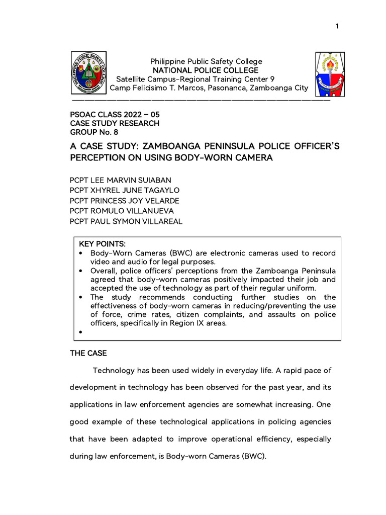 Zamboanga Police Perceptions on BWCs | PDF | Survey Methodology | Police