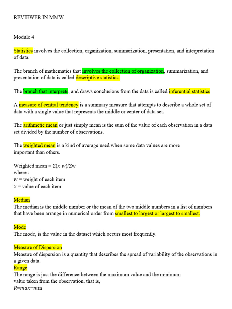 Reviewer in MMW Finals | PDF