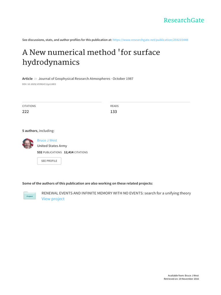 West 等 - 1987 - A new numerical method for surface hydrodynamics | PDF