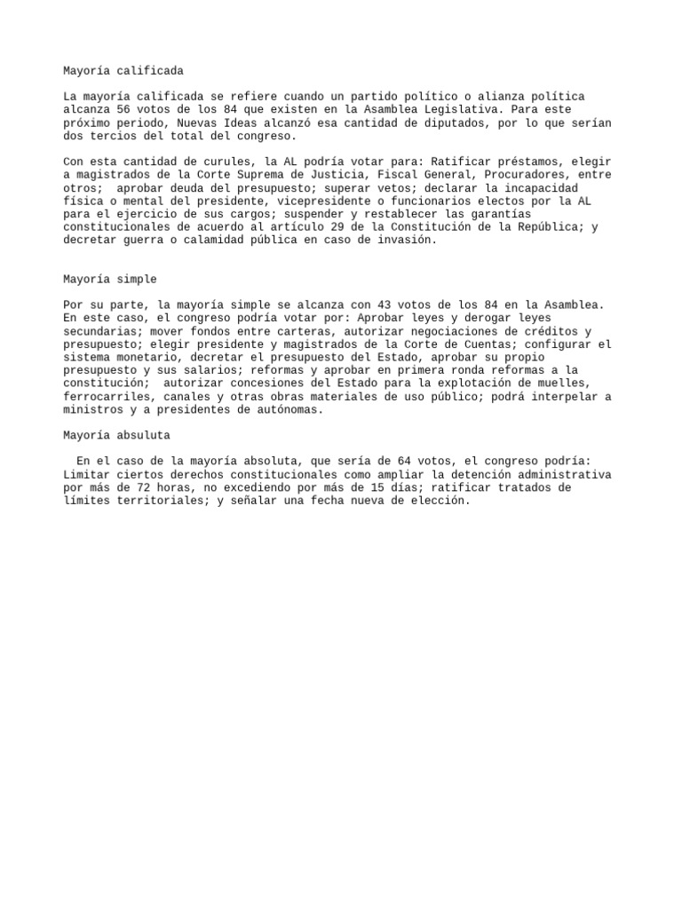 Mayoria Calificada | PDF