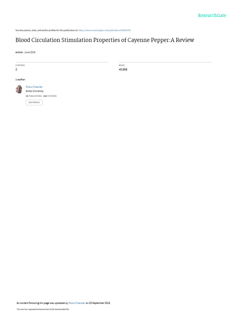 Blood Circulation Stimulation | PDF | Chili Pepper | Blood