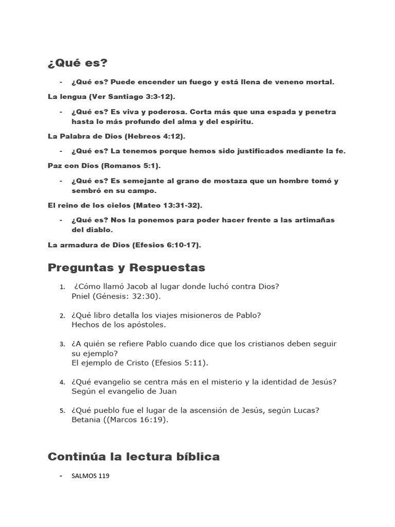 Ejercicios Biblicos | PDF