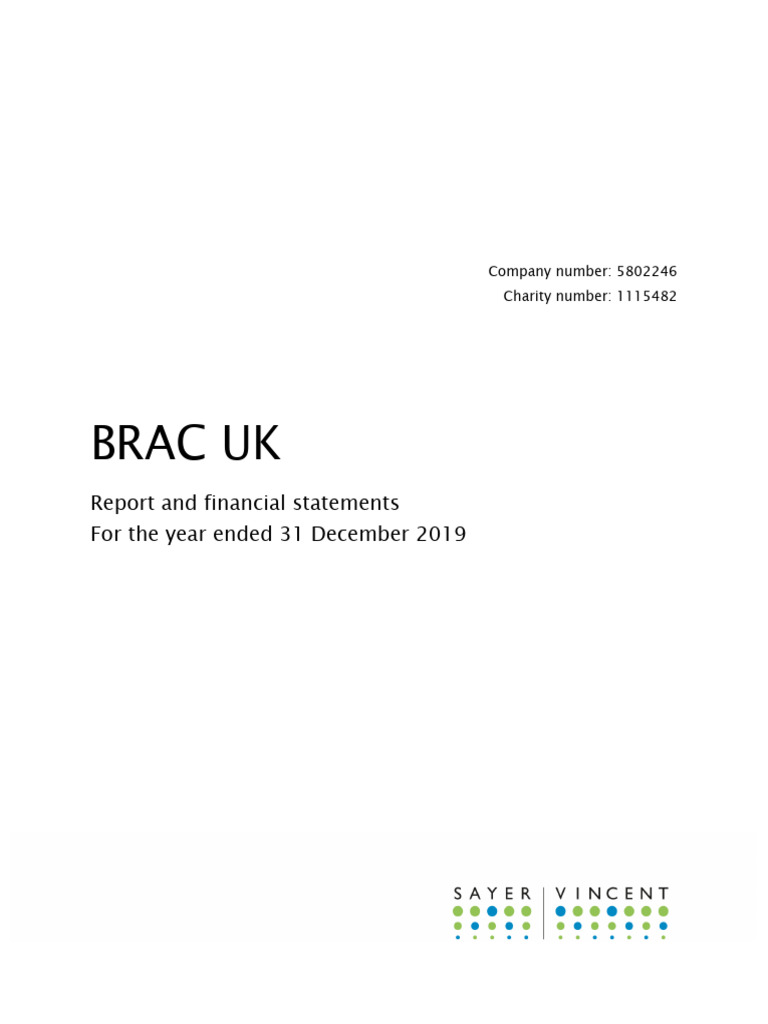 Brac Uk: Report and Financial Statements For The Year Ended 31 December ...