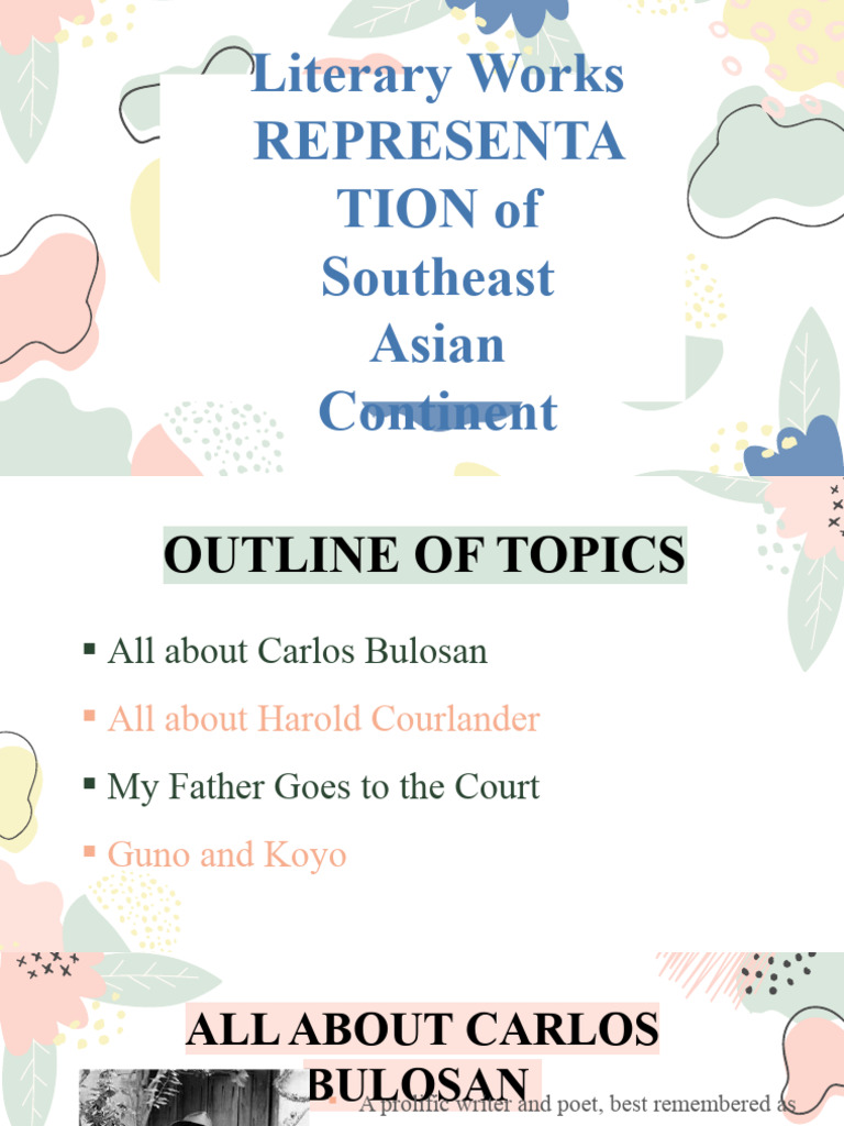 Literary Works Representation of Southeast Asian Continent | PDF