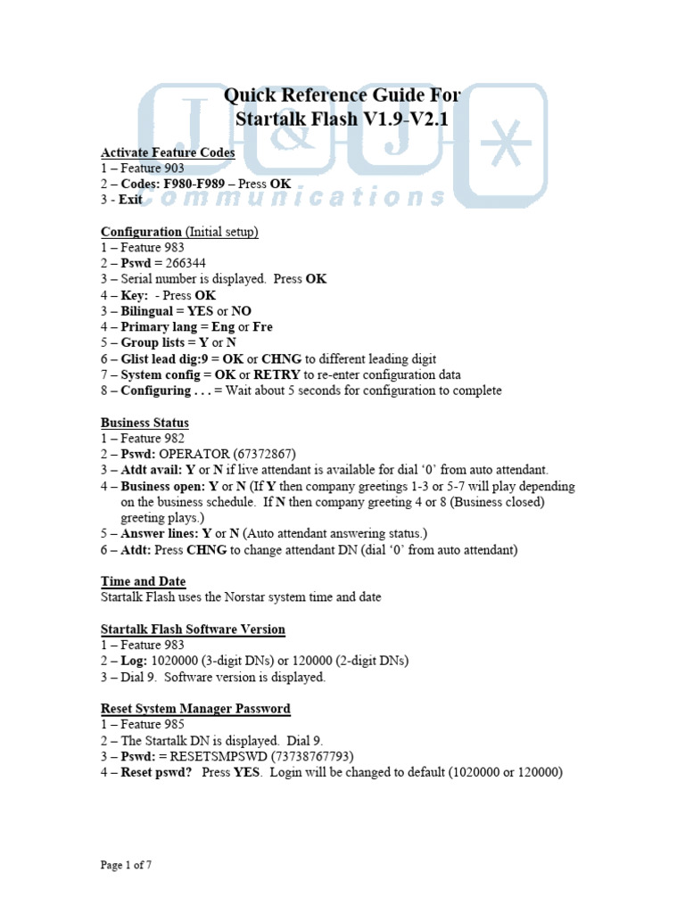 Nortel Startalk Flash Initialization | PDF | Computer Engineering | Computer Science