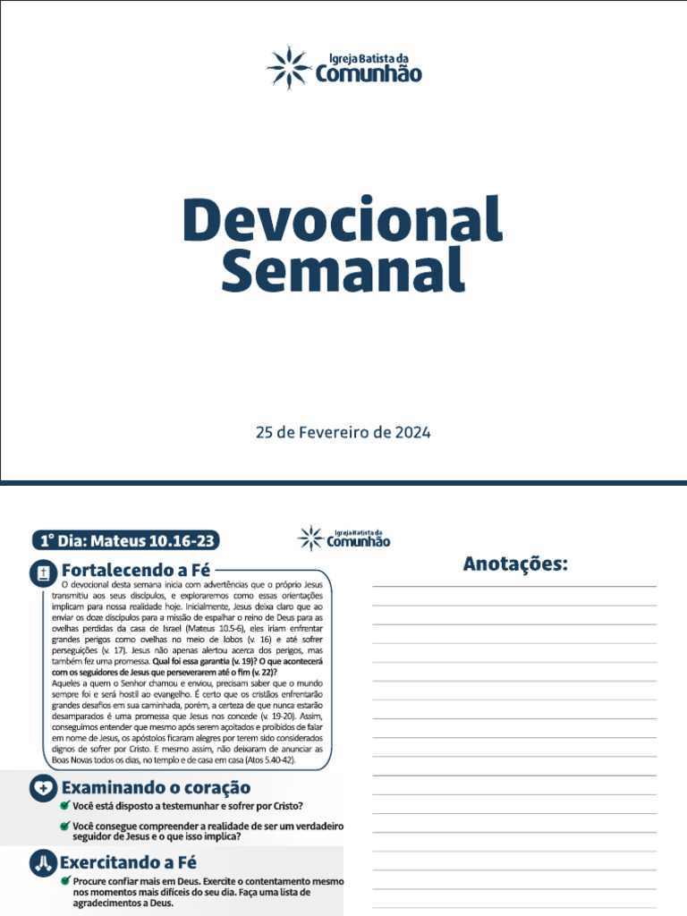 007 Devocional Semanal - 25 de Fevereiro | PDF