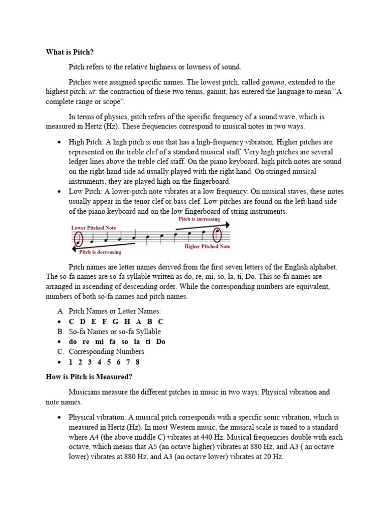 Pitch & Timbre | PDF | Pitch (Music) | Clef