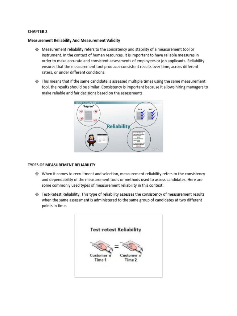CHAPTER 2 Measurement Reliability and Measurement Validity | PDF ...