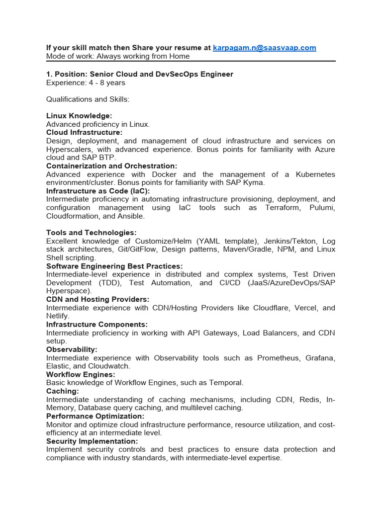 DevSecOps Engineer | PDF | Cloud Computing | Computer Engineering DevSecOps Engineer | PDF | Cloud Computing | Computer Engineering