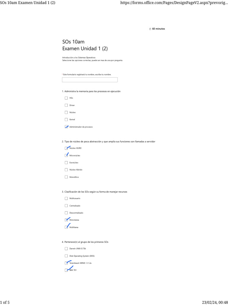 Sistemas Oppppp Ex | PDF | Kernel (sistema operativo) | Ingeniería de ...