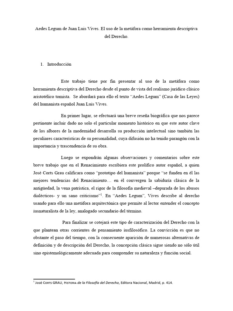 Aedes Legum de Juan Luis Vives | PDF | La Ley natural | Tomás de Aquino