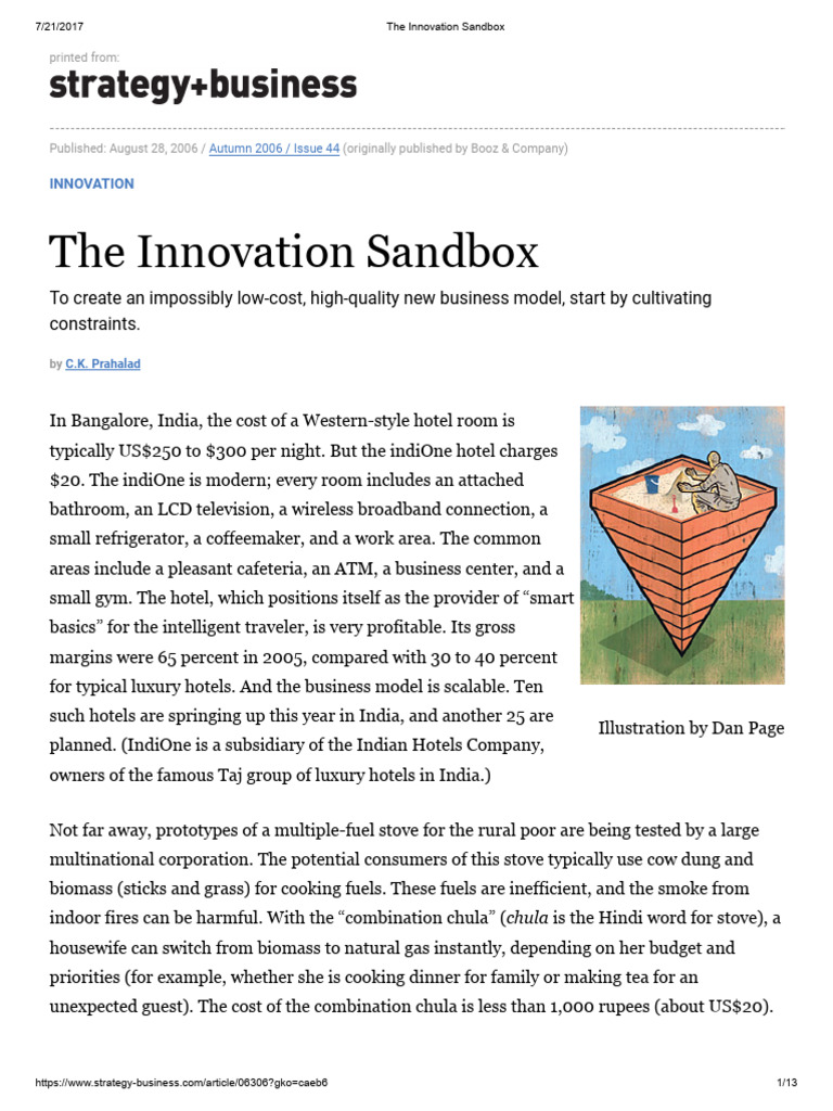 The Innovation Sandbox | Download Free PDF | Innovation | Hospital
