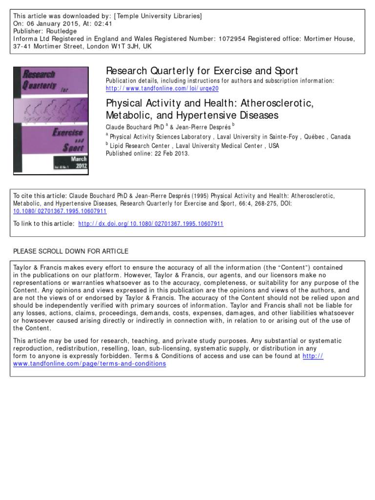 Bouchard 1995 | PDF | High Density Lipoprotein | Low Density Lipoprotein