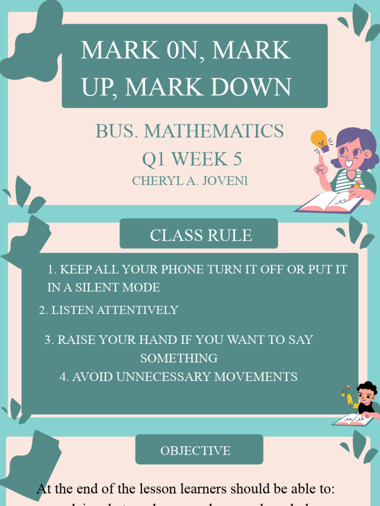 Mark 0n Mark Up Mark Down BUS - Math WEEK5 Q1 | PDF | Vegetables | Prices