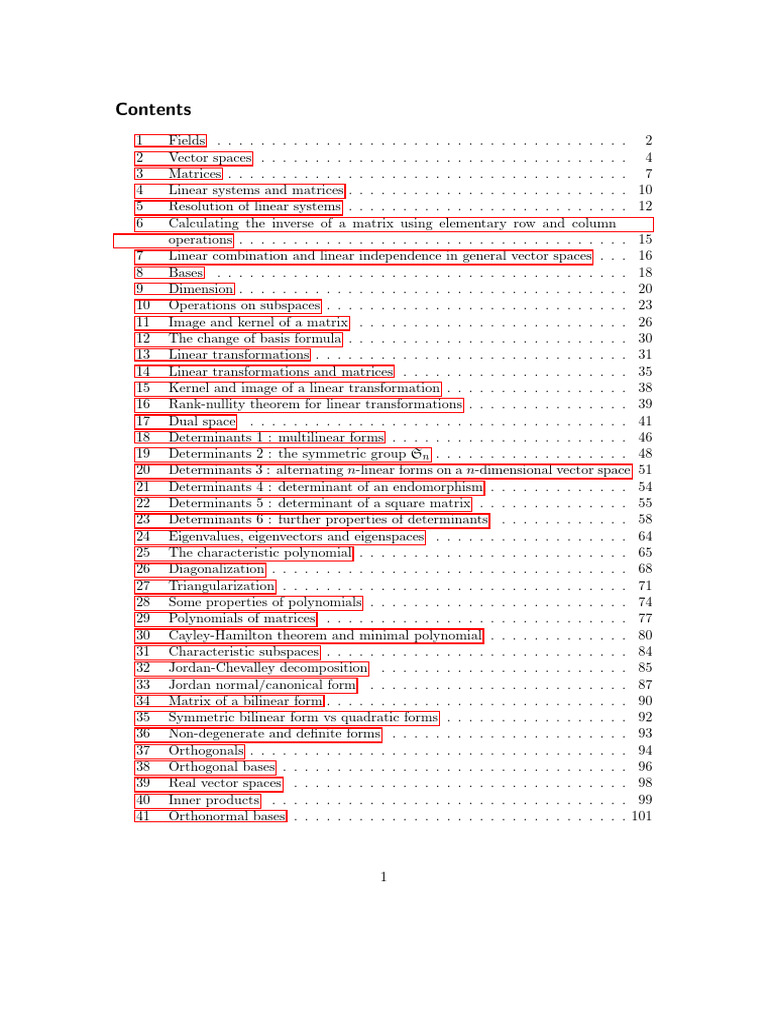 Linear Algebra Note by Sophie Morel | PDF | Matrix (Mathematics) | Linear Map