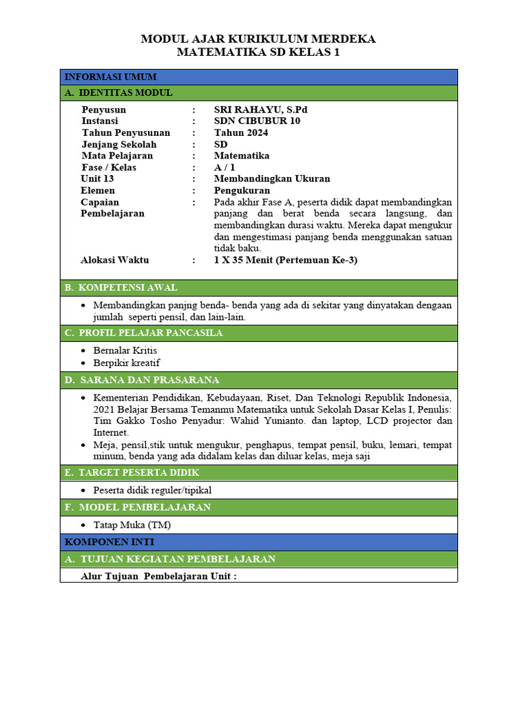 Modul Ajar Matematika Maju Maret | PDF | Karier & Perkembangan | Seni & Disiplin Bahasa