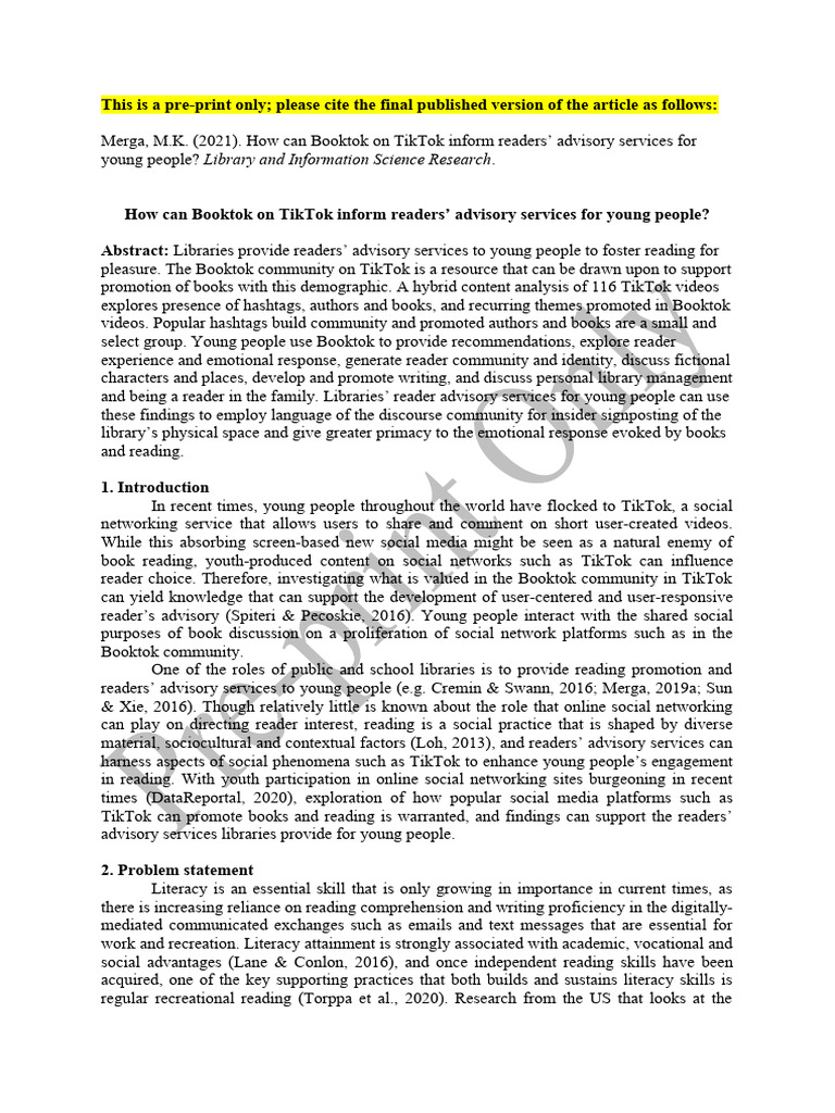 Book Tok | PDF | Libraries | Hashtag