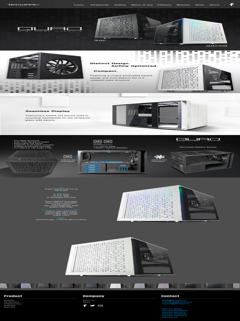 Quad Cube Tecware Mini Tower Gaming Cube | PDF | Computer Architecture ...