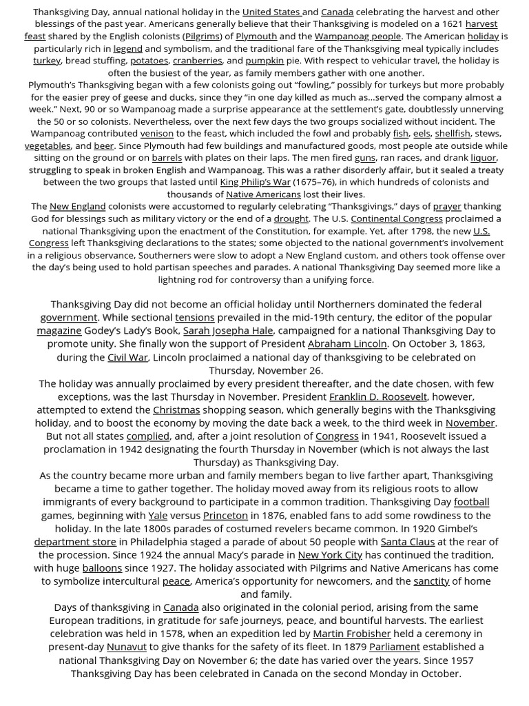 1 | PDF | Thanksgiving