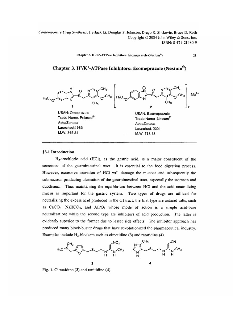 Contemporary Drug Synthesis Esomeprazole 2 | PDF | Chemistry | Organic ...