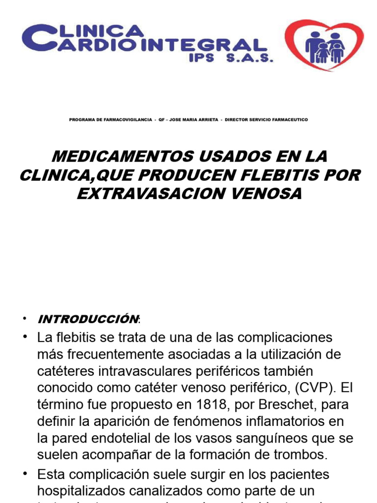 Medicamentos - Flebitis | PDF | Especialidades Medicas | Química