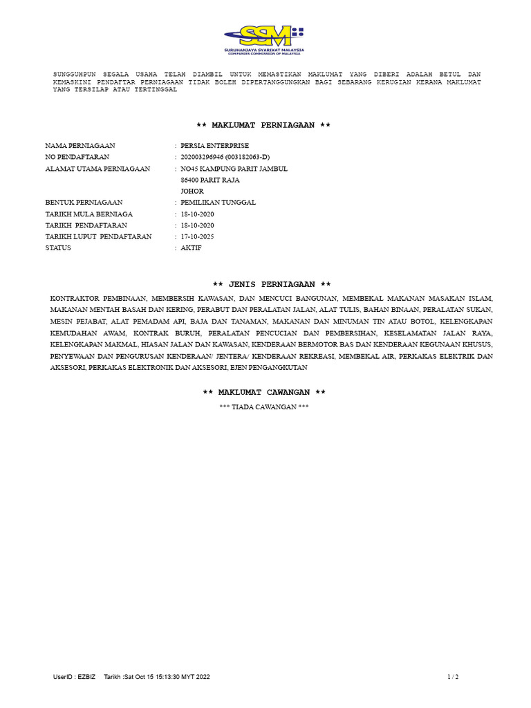 SSM Info Baru | PDF